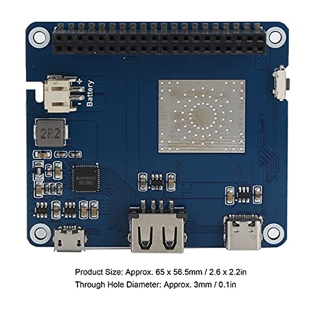 Lithium Battery Pack Expansion Board for Raspberry Pi, Lithium Battery Pack Expansion Board Power Supply with SW6106 Mobile Power chip, Supports Two-Way Fast Charging