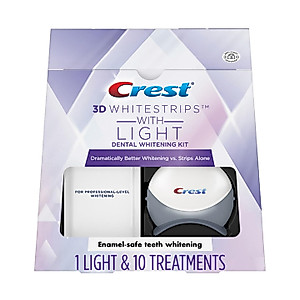 Crest 3D Whitestrips with Light, Teeth Whitening Strip Kit, 20 Strips (10 Count Pack)