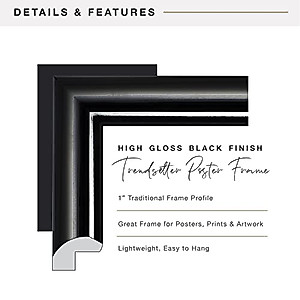 MCS Trendsetter Poster Frame, Black, 22 x 28 in, Single