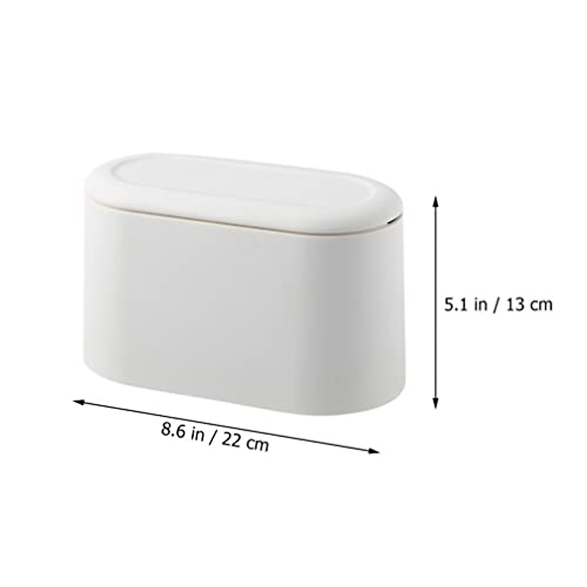 Veemoon Mini Wastebasket Trash Can Tiny Desktop Waste Garbage Bin with Swing Lid for Home Office Kitchen Vanity Tabletop - White Office Trash Garbage Cans Garbage Cans Mini Garbage Cans