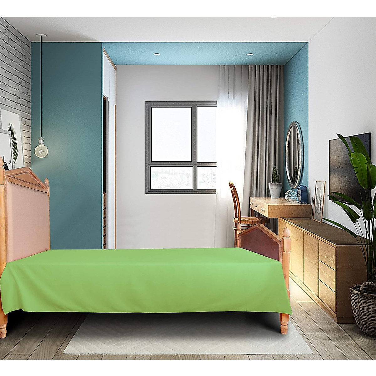 Flat Sheet - Luxury Soft 100% Cotton Sateen Weave Bedding 800 Thread Count - Best Premium Quality Top Sheet - Easy Care - 1 Flat Sheet Only (King/California King, Sage)