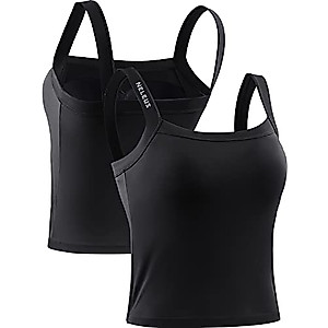 NELEUS Women's 3 Pack Compression Athletic Tank Top with Bra,8088,Black/Grey/red,Medium