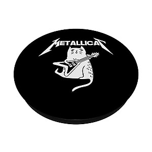 Mettalicat Rock Band Guitar Funny Christmas Gift PopSockets PopGrip: Swappable Grip for Phones & Tablets PopSockets Standard PopGrip