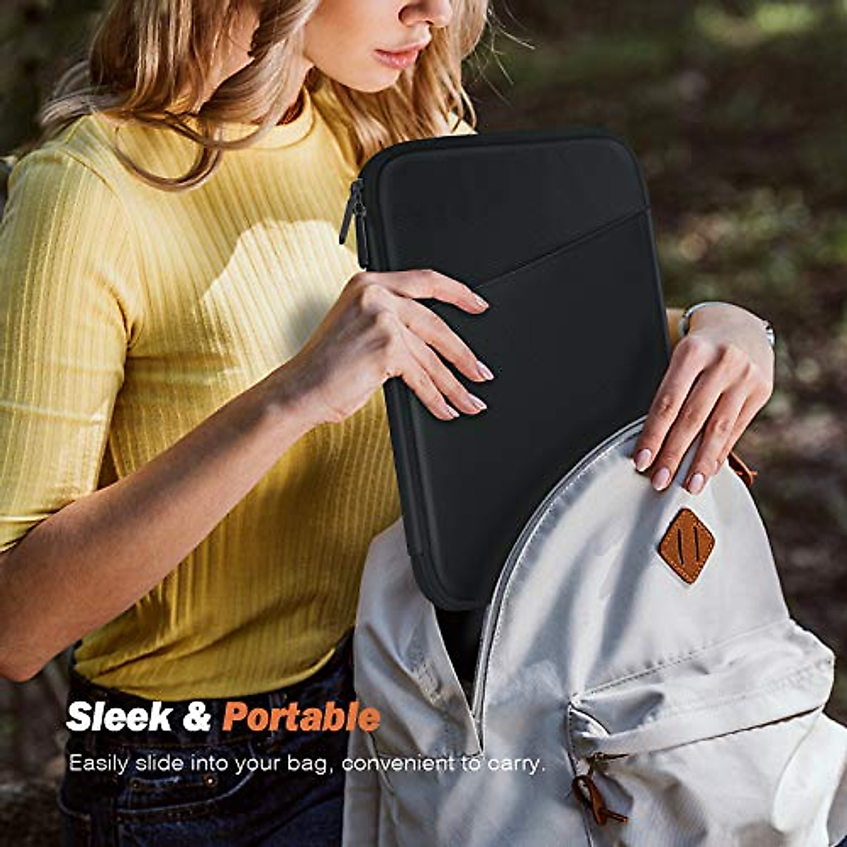 MoKo 9-11 Inch Tablet Sleeve Case,Fits iPad Air 5/4th 10.9,iPad Pro 11 M2 2022-2018,iPad 10th 10.9 2022,Galaxy Tab S9 11,Tab S8/A8/A7 2022,Protective Bag Carrying Case with Pocket, Dark Gray