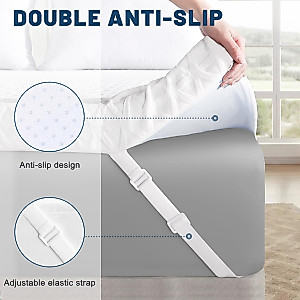 HARNY 3 Inch Gel Memory Foam Mattress Topper Queen Size, Cooling Bed Topper for Comfort Body Support & Pressure Relief with Removable Breathable Soft Cover, CertiPUR-US Certified