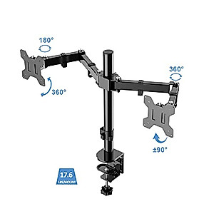 Rocelco 40" Large Height Adjustable Standing Desk Converter with Dual Monitor Mount BUNDLE - Quick Sit Stand Up Computer Workstation Riser - Retractable Keyboard Tray - Black (R DADRB-40-DM2)