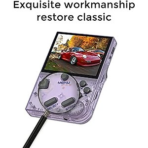 RG35XX Handheld Game Console with 5000 Games, 3.5inch IPS OCA Screen Linux System Chip Cortex-A9 Portable Handheld Nostalgic Arcade Retro Game Machine, 64g, 2100mAh (RG35XX Purple)
