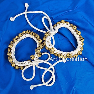Art Of Creation Ghungroo For Kathak Dancing Bells 25 + 25 Tied In Cotton Cord Anklte Pair Classical Bharatnatayam Indian Traditional Ghungru 50 Big Bells From India