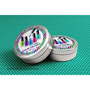 “Mani Thanks” Teacher, Staff, or Employee Appreciation Thank You Sticker Labels, 40 2" Party Circle Stickers by AmandaCreation, Great for Envelope Seals & Gift Bags