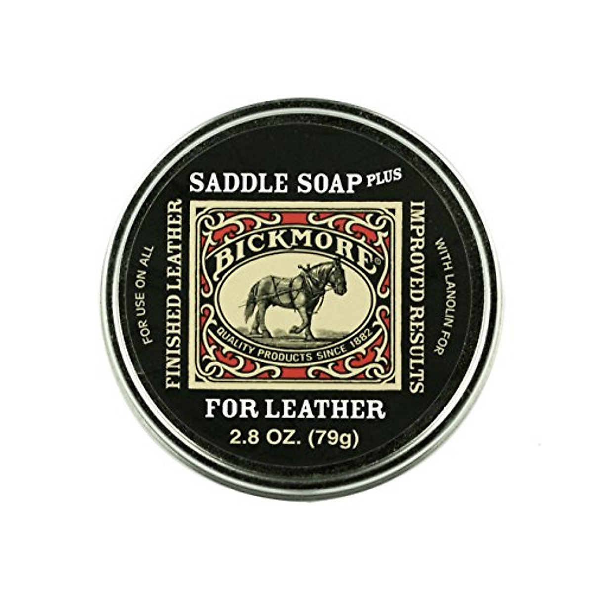 Bickmore Saddle Soap Plus - 2.8oz - Leather Cleaner & Conditioner with Lanolin - Restorer, Moisturizer, and Protector
