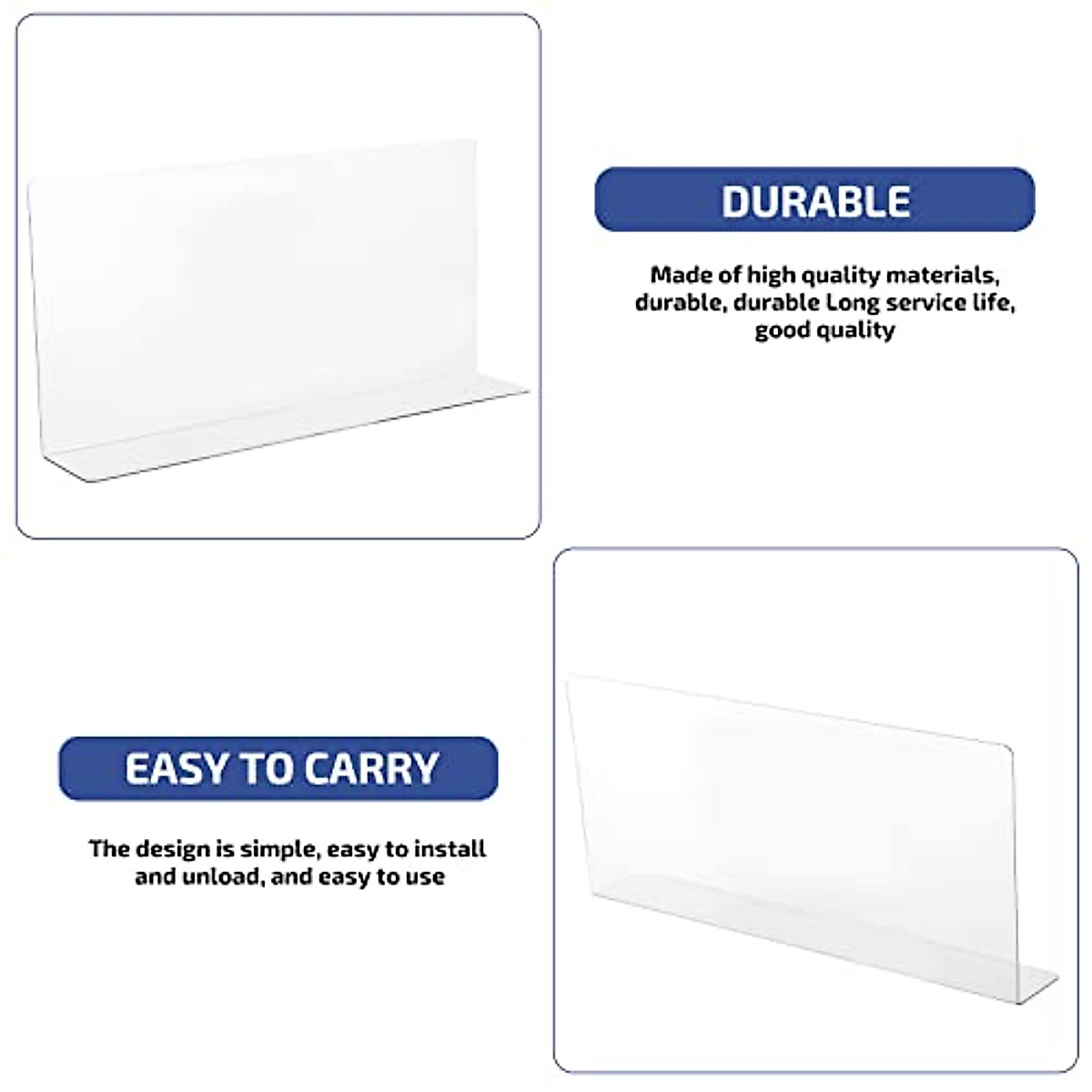Baluue Clear Shelf Dividers Plastic Shelf Dividers- L Shape Separator Clapboard for Commodity Classification for Cabinets Shelf Store (5 Packs)