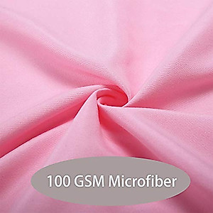 Belsden 3 Pack Soft Waterproof Crib Sheets, Wipeable Machine Washable Crib and Toddler Mattress Pad Cover, Fitted Microfiber Baby Girl Sheets Set, 28’’x 52’', Pink & Purple & Apricot