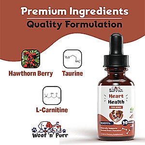 Dog Heart Health - Helps to Support Cardiovascular Function & Overall Heart Health - Dog Heart Supplements - Heart Supplements for Dogs - Cardiac Support for Dogs - Heart Health for Dogs - 1 fl oz