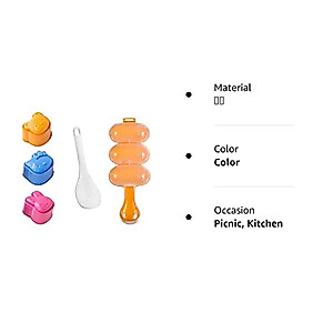 Sushi Shake Rice Ball Mold, Animal Shapes Sushi Mold (3 Pcs + 1 Pcs) Diy Tool Kitchen Sushi Tool
