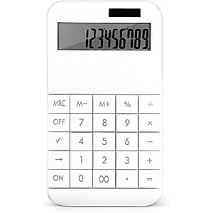 EooCoo Basic Standard Calculator 12 Digit Desktop Calculator with Large LCD Display for Office, School, Home & Business Use, Modern Design - White