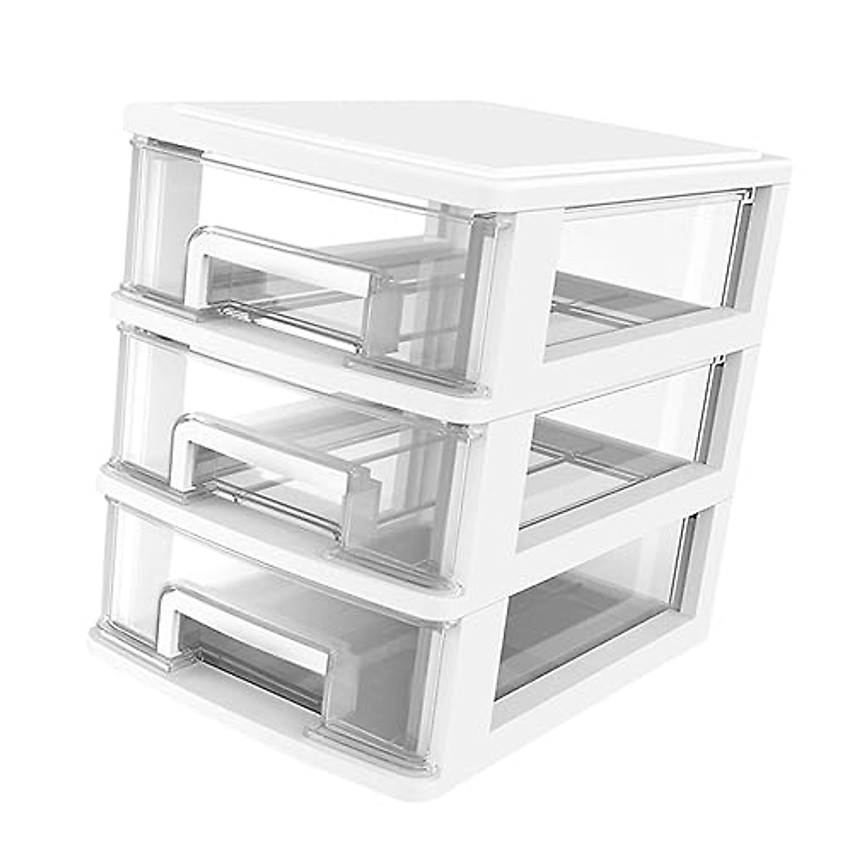 Mikinona Storage Cabinet 6 Tier Stackable Storage Container Jewelery Container Storage 3 Drawer Stacking Drawers Storage Small Drawer Storage Desk Drawer Office Storage Tray Jewelry White
