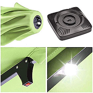 Ampersand Shops 9 Ft. Outdoor Patio Tilt Umbrella with Solar-Powered Energy Efficient LED Lights (Lime Green)