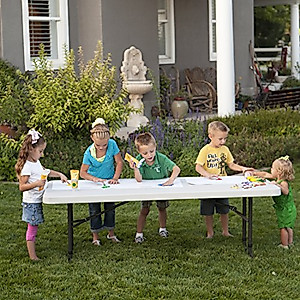 Lifetime Products 42920 Adjustable Rectangle Folding Table, 6', Almond, 4 Pack