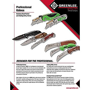 Greenlee Fixed Blade Knife, Hawk Bill, 10.8 In, Brwn