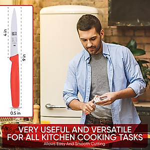 Light 'n' Mighty Paring Knives Set – Serrated Paring Knife Set of 6 – Stainless Steel Kitchen Paring Knives – Small Kitchen Knives for Meal Prep – 4-inch Blade Sharp Paring Knives