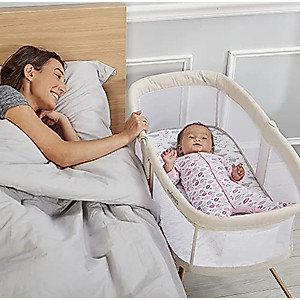 Primo Little Cloud Gliding Bassinet, Portable Folding Bassinet with Travel Bag and Removable Canopy