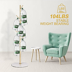 Snaikor Metal Coat Rack with Natural Marble Base, Modern Coat Rack Freestanding, Sturdy Coat Tree Stand, Golden Hall Tree for Jacket Hat Bag Entryway