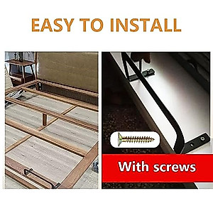 2 Pcs Mattress Retainer Bar, Black Metal Mattress Holder in Place to Keep Mattress from Sliding, Mattress Slide Stopper for Wooden Bed Frame, Bed Mattress Stabilizers (2 Pcs)