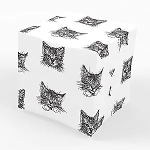 Stesha Party Black Kitty Cat Wrapping Paper Kitten Animal Gift Wrap 30 x 20 Inch (3 Sheets)