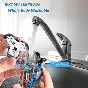 Electric Shaver for Men Waterproof Wet and Dry, Men's Electric Razor Cordless Rechargeable 3D Rotary Electric Shaving Razors with Pop-up Trimmer, LCD Display, Travel Lock