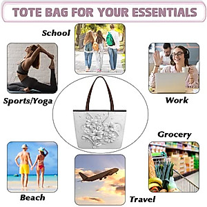 3D Style White Flower Handbags for Women shopping Tote Bag Bouquet Top Handle Shoulder Bag Satchel Purse Beach