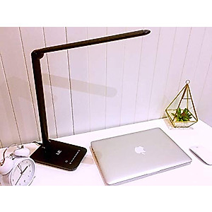 LE Dimmable LED Desk Lamp, 7-Level Brightness Adjustable, Soft Touch Dimmer, Daylight White, Eye Care Natural Light, High Intensity Office Task Lamp for Reading, Study, Computer Work and More (Black)