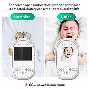 MOSTCLOUD Video Baby Monitor with NO WiFi,Baby Monitor with Camera and Audio, Auto Night Vision, 2 Way Audio Talk, Lullabye Music, Long Battery Life, 2X Zoom,960ft Long Range