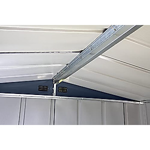 Arrow Sheds 10' x 5' Galvanized Steel 3-in-1 Pad-Lockable Outdoor Utility Storage Shed, Anthracite