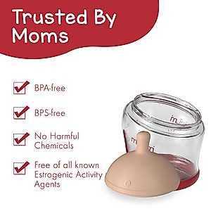 mimijumi Replacement Baby Bottle Nipples - Anti Colic Baby Bottles for Breastfeeding Babies - Medical-Grade Silicone Bottle Nipples - Newborns 0-6 Months and 6-18 Months (Lighter, Slow Flow FR1)