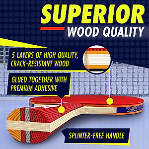 NIBIRU SPORT Professional Ping Pong Paddle Set (2-Player) - Table Tennis Paddles Set of 2 with Retractable Net, 4 Balls, and Carry Bag/Storage Case - Table Tennis Equipment & Ping Pong Accessories