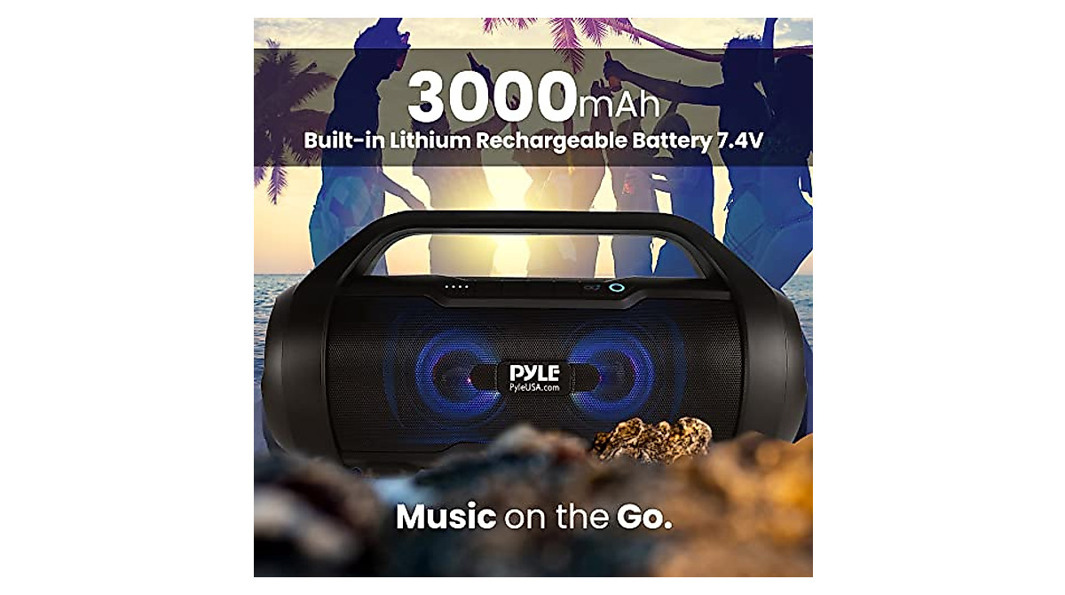 Pyle Wireless Portable Bluetooth Boombox Speaker - 500W 2.0CH Rechargeable Boom Box Speaker ...