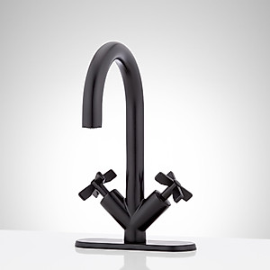 Signature Hardware 953796 Vassor 1.2 GPM Single Hole Bathroom Faucet with Pop-Up Drain Assembly - Matte Black