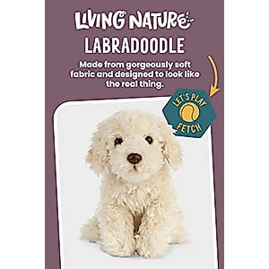 Living Nature Labradoodle Stuffed Animal | Fluffy Dog Animal | Soft Toy for Kids | 10 Inches