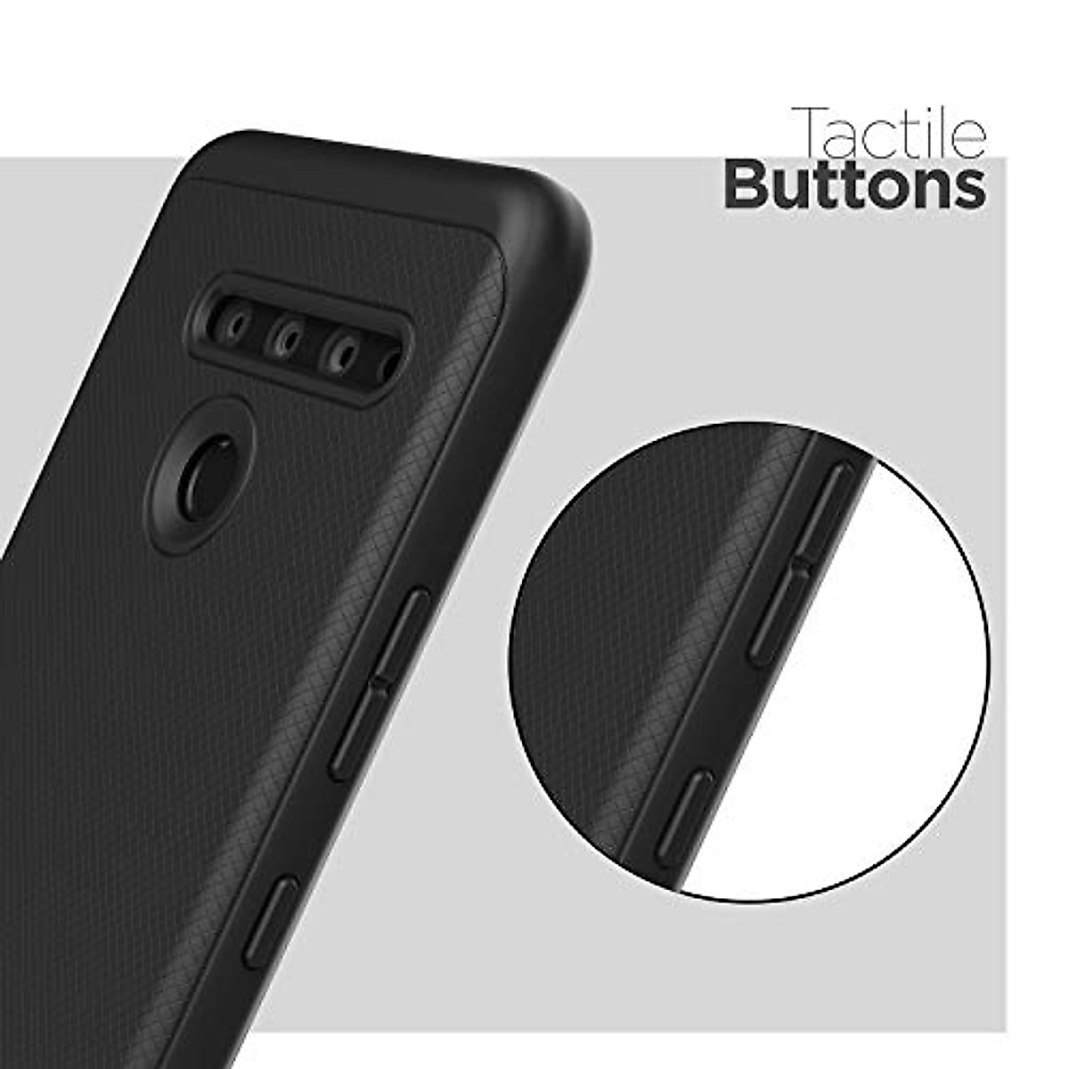 Encased LG V50 ThinQ Case (Thin Armor) Slim Fit Flexible Grip Phone Cover - Black