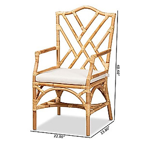 Baxton Studio Delta Chairs, Natural/White