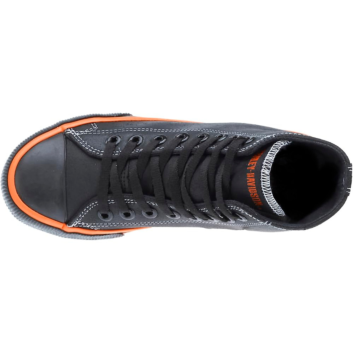 Harley-Davidson Footwear Men's Nathan Sneaker, BLK/Orange Vulcanized HI-TOP, 10