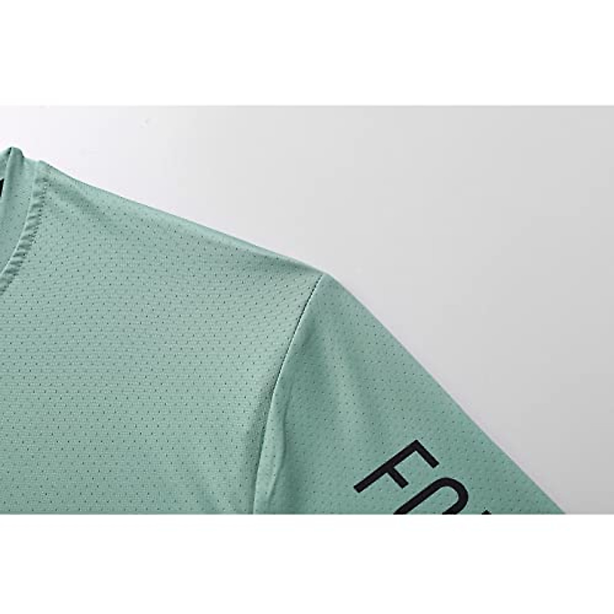 FORBEMK Men's Mountain Bike Shirts Long Sleeve MTB Jersey Quick Dry Downhill&Motocross BMX Shirts &Moisture-Wicking-AOP-Black-L