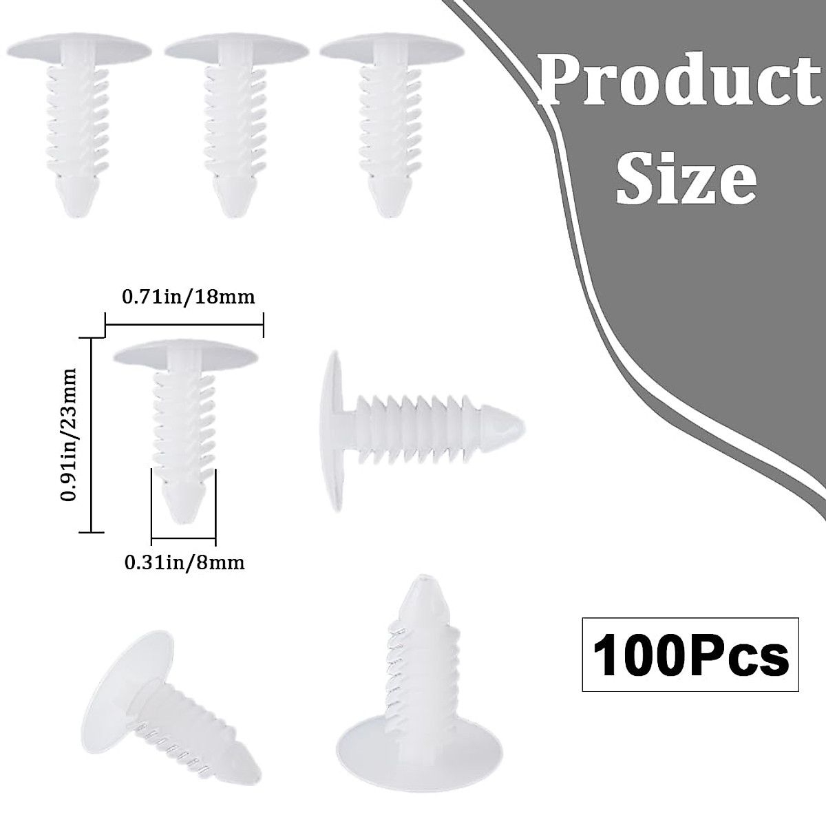 GORGECRAFT A Box 100Pcs Patio Strapping Rivets Fasteners 4/5" Length White Medium Multi Gauge for Patio Lounge Chair Outdoor Furniture Replacement Parts Repair Webbing Lawn Lounge with 1/4" Holes