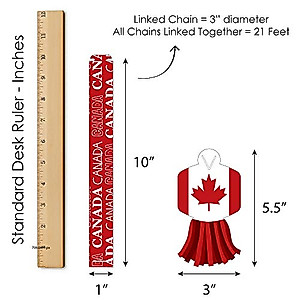 Big Dot of Happiness Canada Day - 90 Chain Links and 30 Paper Tassels Decoration Kit - Canadian Party Paper Chains Garland - 21 feet