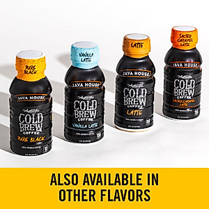 Java House Cold Brew Coffee, 6 Pack of 8oz Bottles, Ready to Drink Instant Cold & Iced Coffee (Pure Black)