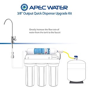 APEC 3/8" Output Quick Dispense Upgrade Kit for Under-sink Reverse Osmosis Water Filter System, White