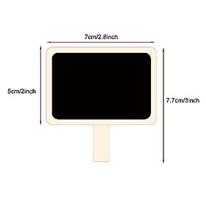 KADBLE Mini Wood Chalkboard Blackboard Clips Message Board Tag Photo Price Signs for Memo,Note Taking,Food Label,Wedding Table Number Place Card, Set of 30 (Rectangle Shape)