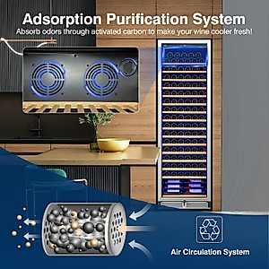 Velieta Upgraded 190 Bottles Wine Cooler Refrigerator,24 Inch Wide Wine Fridge with Professional Temperature Control System, Freestanding or Built-in installation, Quiet Operation