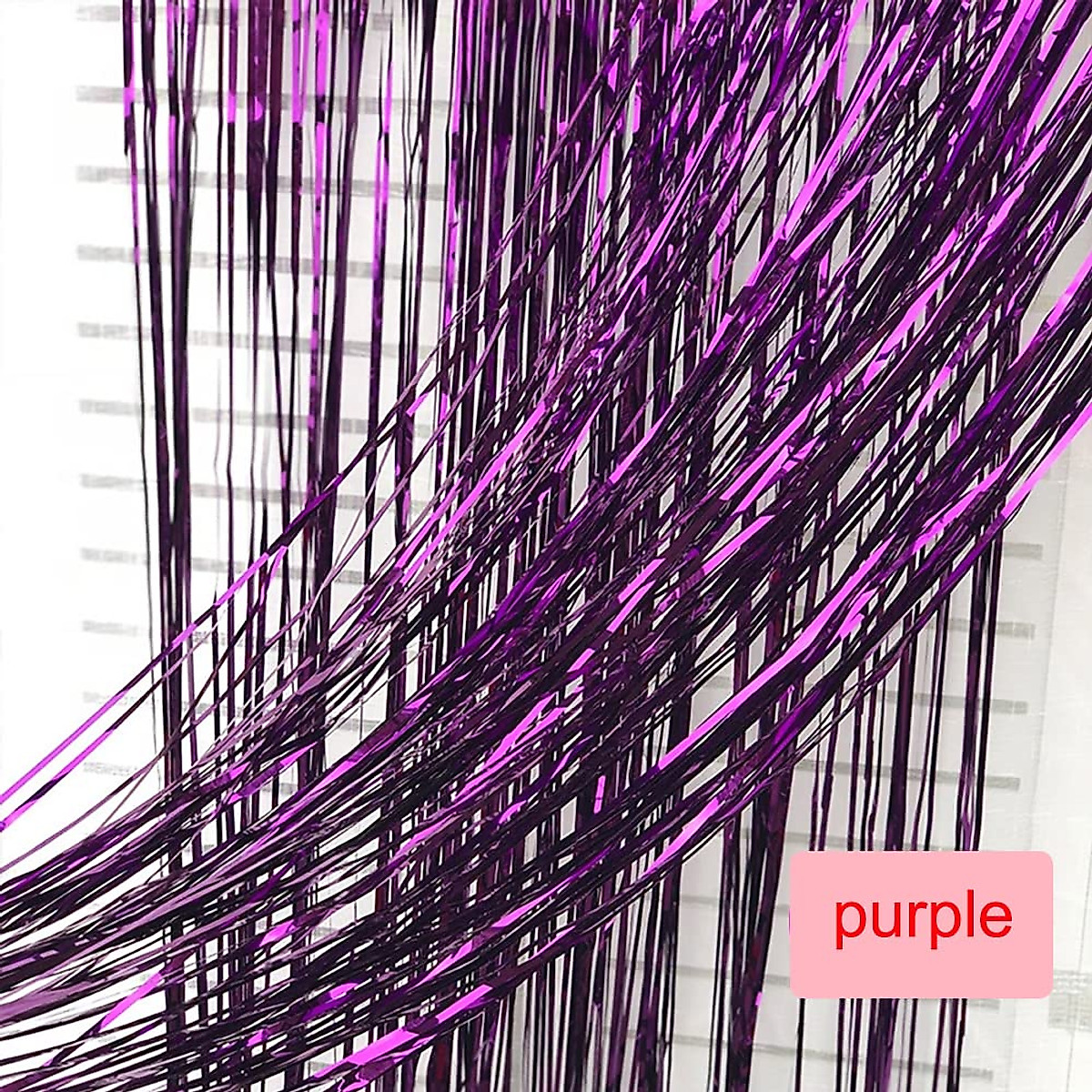 Purple Backdrop Curtains for Party Decorations - 6.5x8.2 ft, Pack of 2 | LILF Non-Marking Tape Foil Fringe Curtain Streamers Tinsel Backdrop for Birthday Bachelorette Party Photo Booth Props