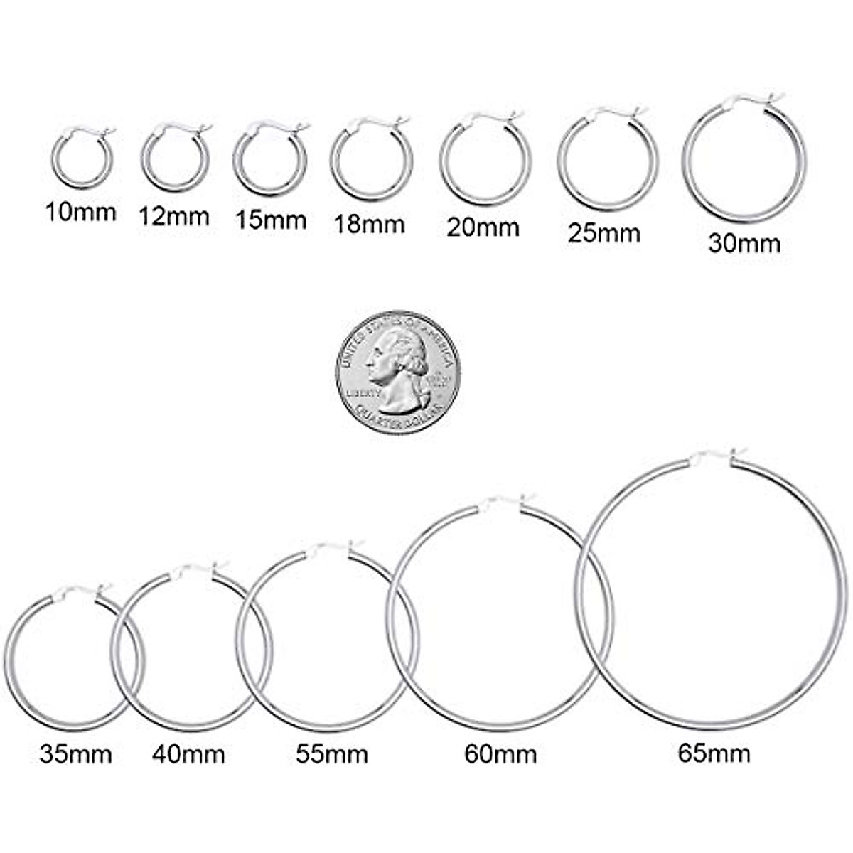 Savlano 925 Sterling silver Round Hoop Earrings for Women, Girls & Men Comes in 10MM-25MM (10)